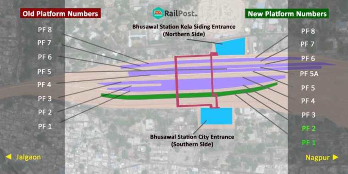 Bhusaval railway station, platform location map. – Rail Duniya